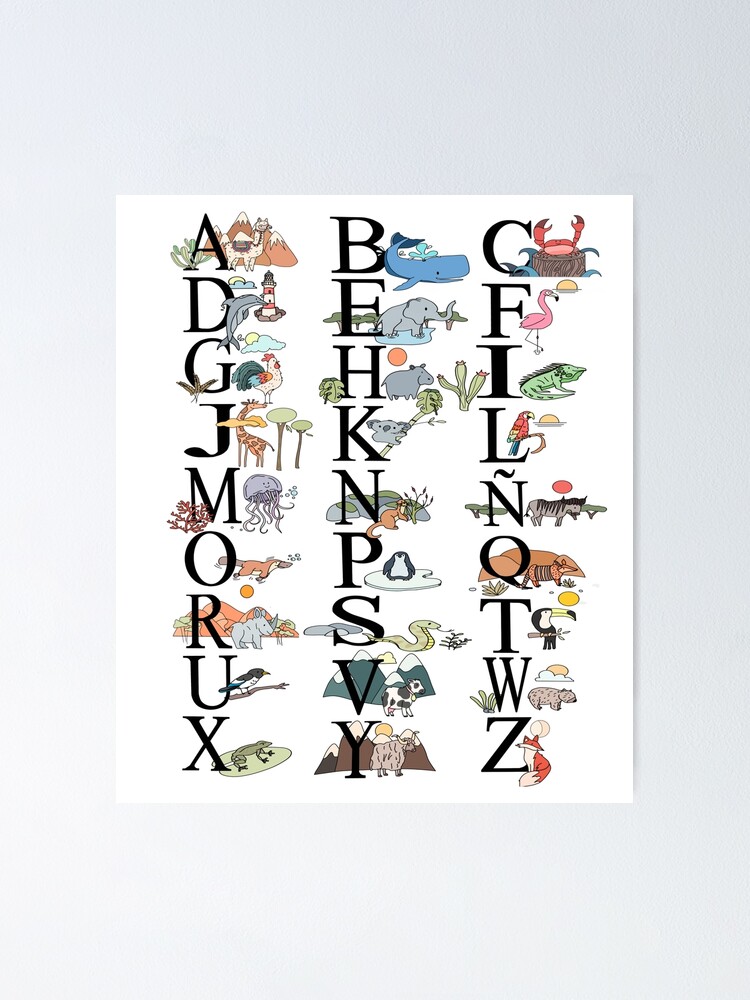 "illustrated alphabet" Poster by silviaromo | Redbubble