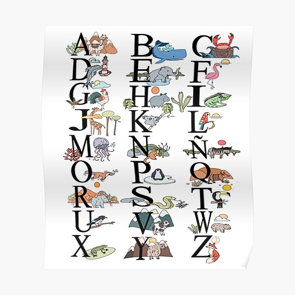 "illustrated alphabet" Poster by silviaromo | Redbubble