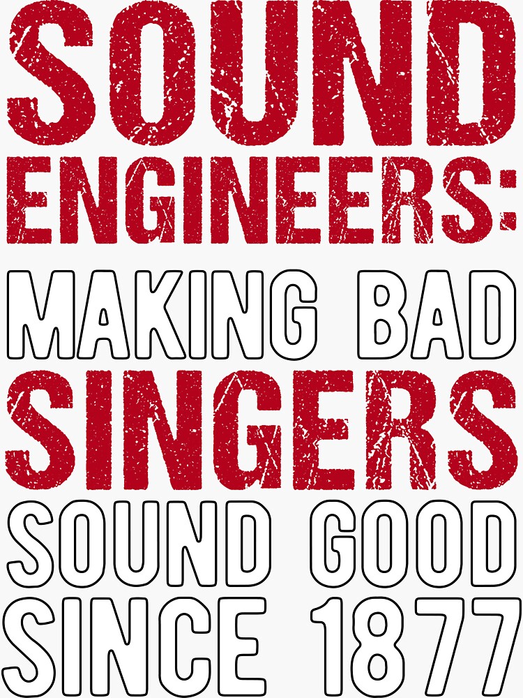 "Audio Sound Engineer Acoustical Engineering Gift design" Sticker for ...