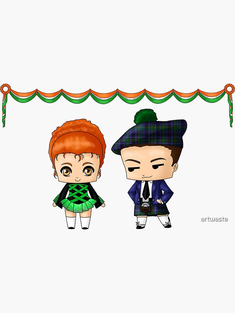 "Irish Chibis" Sticker for Sale by artwaste | Redbubble