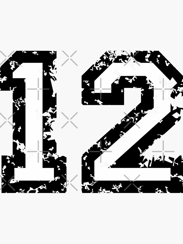 "Number Twelve - No. 12 (two-color) white" Sticker for Sale by ...