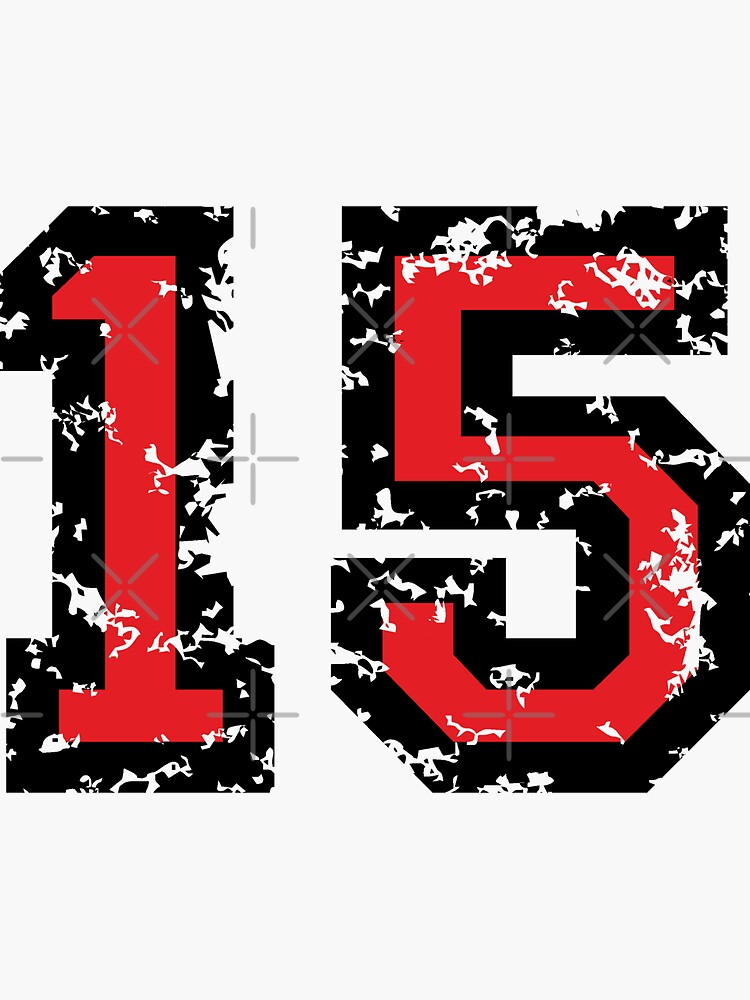 "Number Fifteen - No. 15 (two-color) red" Sticker for Sale by ...