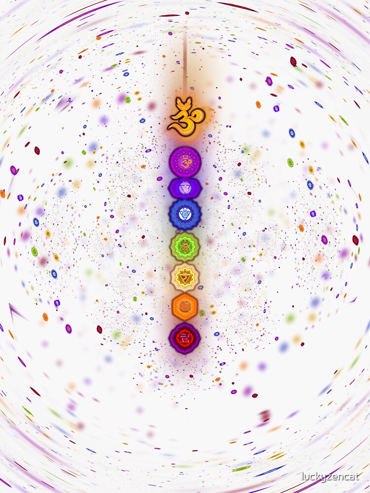 "CHAKRA COSMIC CONNECTION" Sticker for Sale by luckyzencat | Redbubble