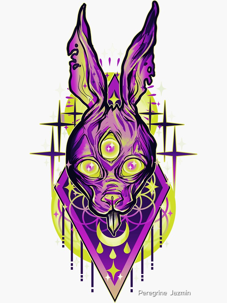 "Demon Rabbit " Sticker for Sale by retkikosmos | Redbubble