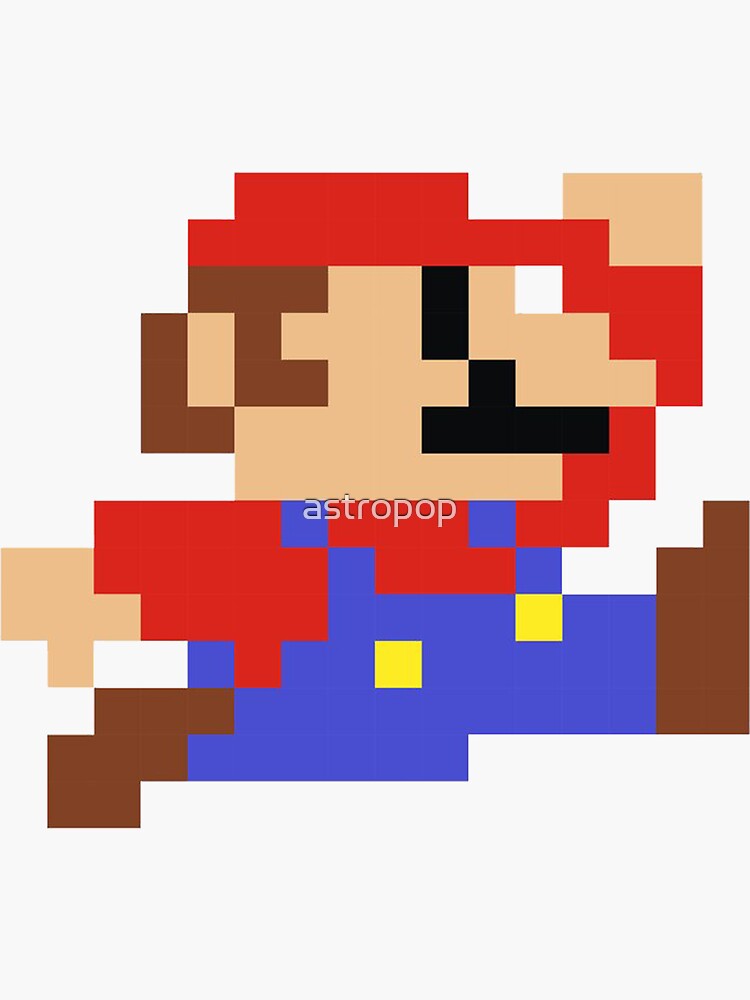 "8-Bit Mario Nintendo Jumping" Sticker by astropop | Redbubble