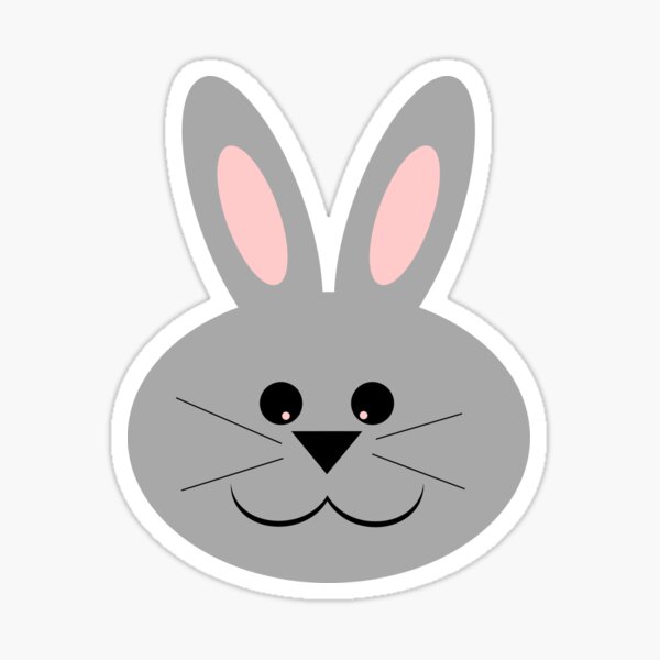 "Cute Bunny Face" Sticker for Sale by 319media | Redbubble