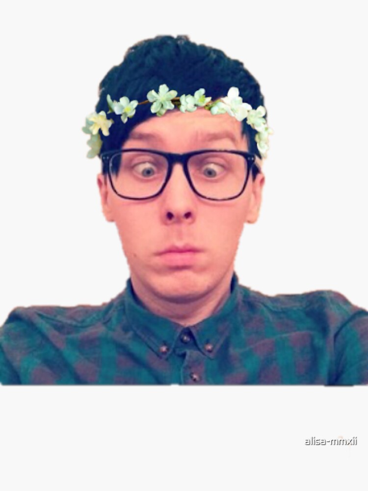 "amazingphil - flower crown" Sticker for Sale by alisa-mmxii | Redbubble