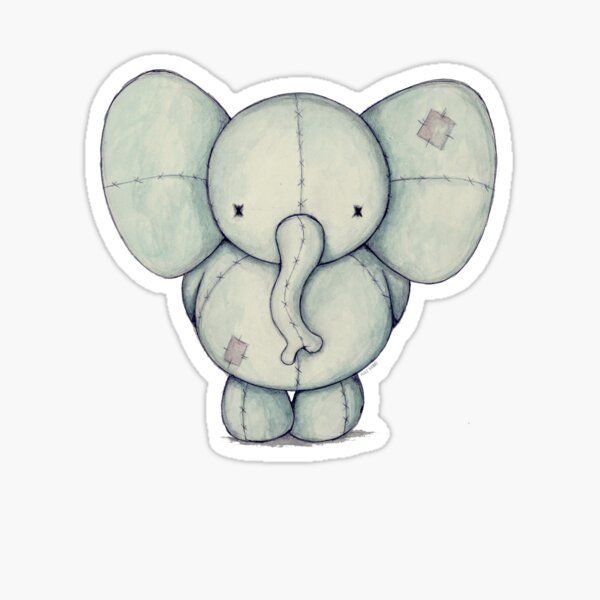 "Cute Elephant" Sticker by mikekoubou | Redbubble