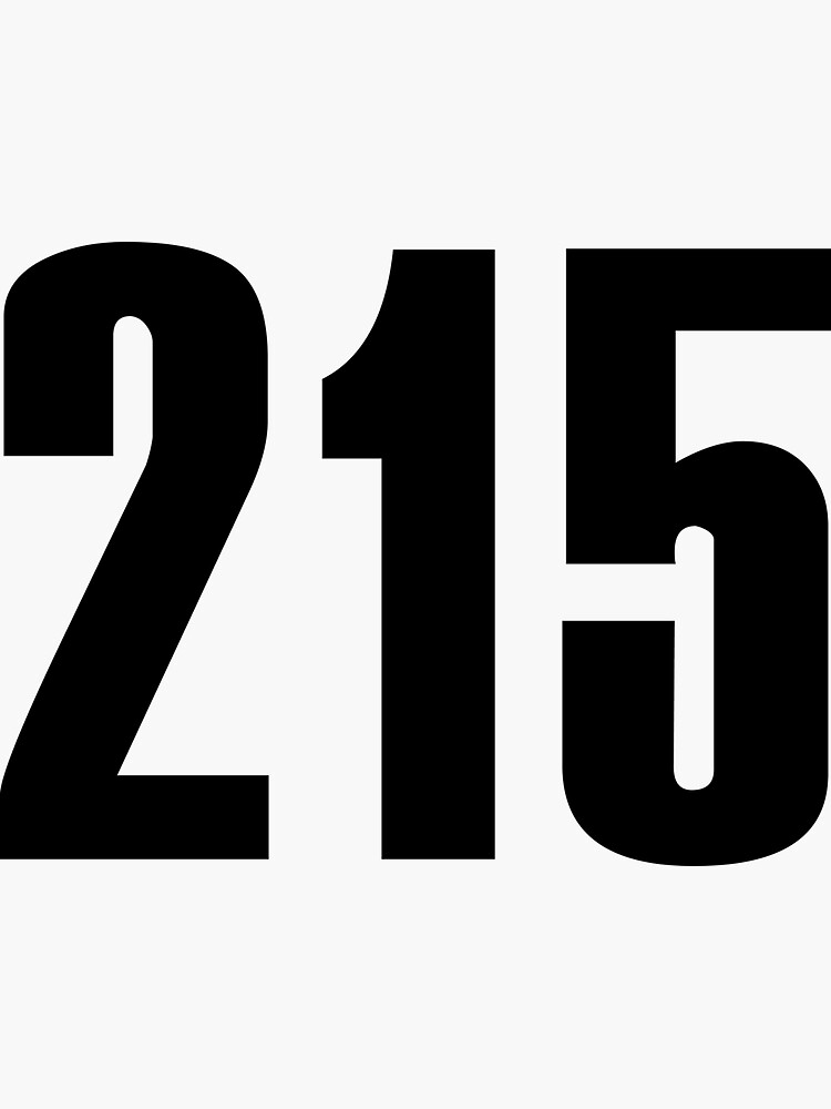 "215 Philly | Phone Area Code Shirts" Sticker for Sale by ...