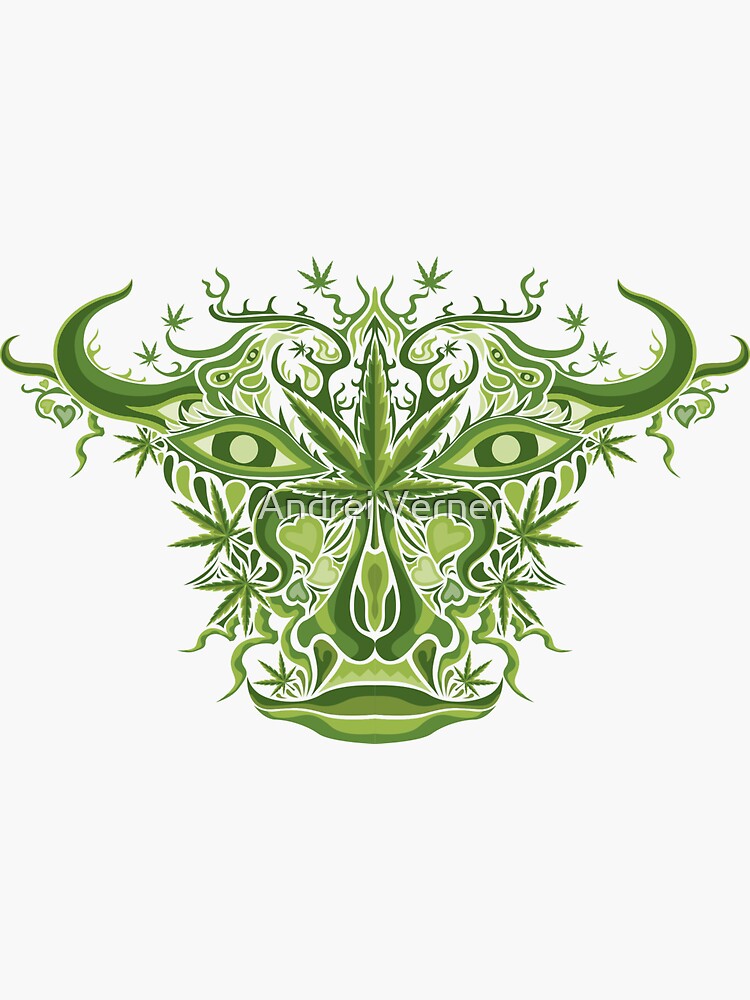 "Marijuana demon face" Sticker for Sale by grebenru | Redbubble