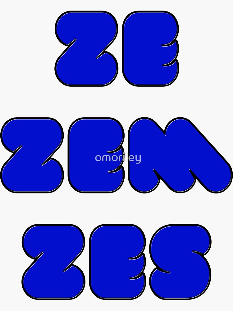 "pronouns: ze/zem/zes" Sticker for Sale by omoriley | Redbubble