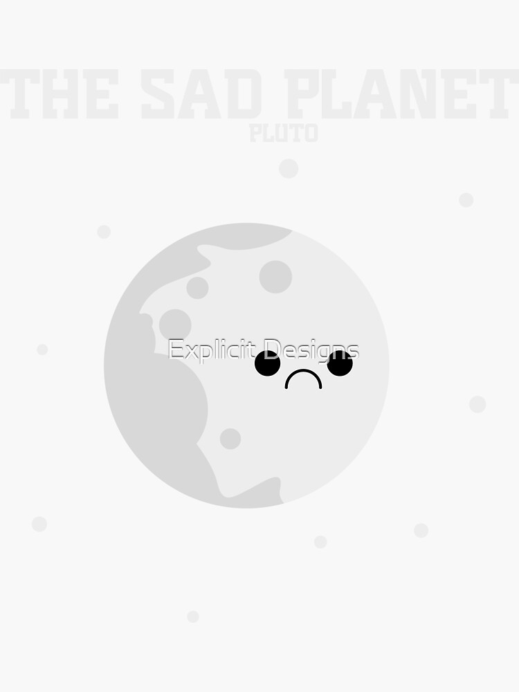 "Sad Pluto" Sticker by cybervengeance | Redbubble