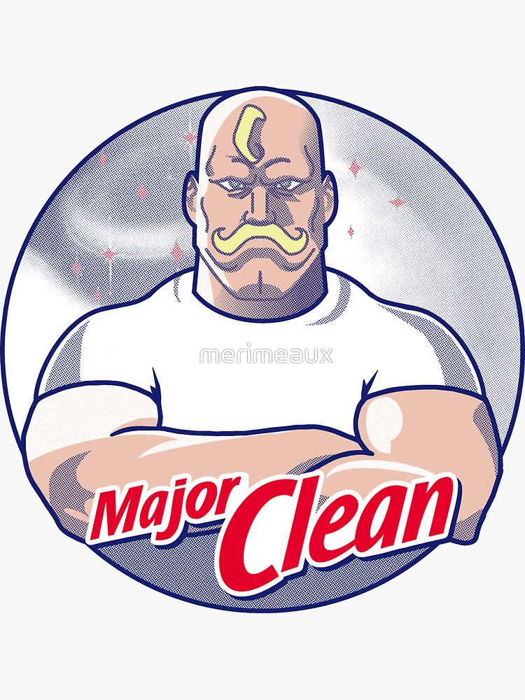 "Major Clean" Sticker for Sale by merimeaux | Redbubble