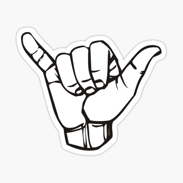 "Gnarly Hand Sign Bodacious" Sticker for Sale by BenjiKing | Redbubble