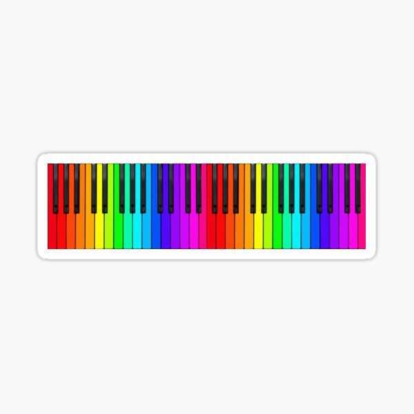 "Rainbow Piano Keyboard " Sticker for Sale by KittyBitty1 | Redbubble