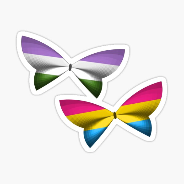 "Genderqueer Pansexual Pride Butterflies" Sticker for Sale by ...