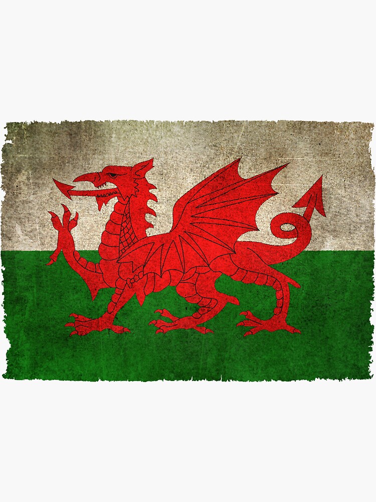"Old and Worn Distressed Vintage Flag of Wales" Sticker for Sale by ...