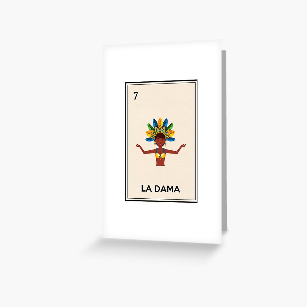 "La Dama Mexican Loteria Bingo Card Spanish Design" Greeting Card by ...