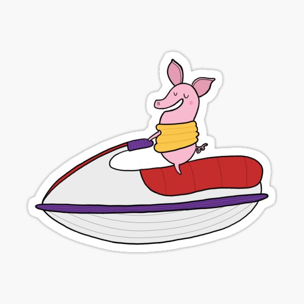 "Jet Ski Pig" Sticker for Sale by pigandpumpkin | Redbubble
