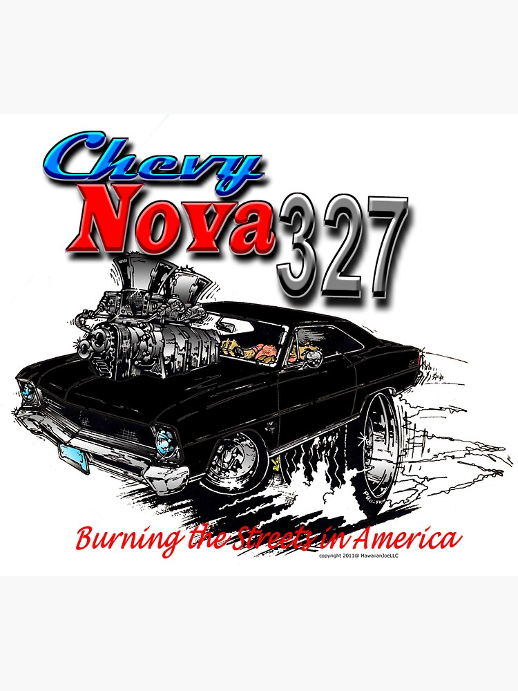 "CHEVY NOVA 327" Sticker for Sale by HawaiianJoeLLC | Redbubble