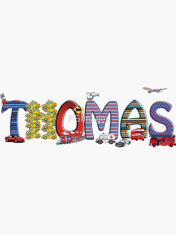 "THOMAS / personalised name illustration" Sticker for Sale by FSImages ...