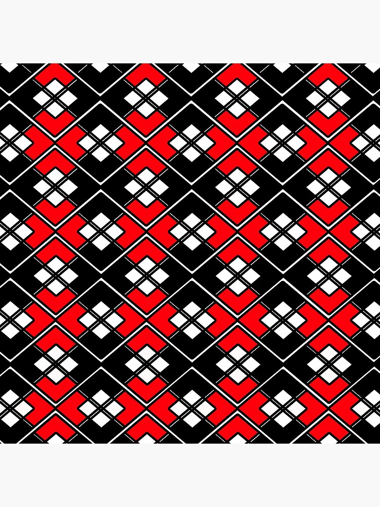 Coussin « Motif géométrique abstrait - rouge et noir. », par kerens ...