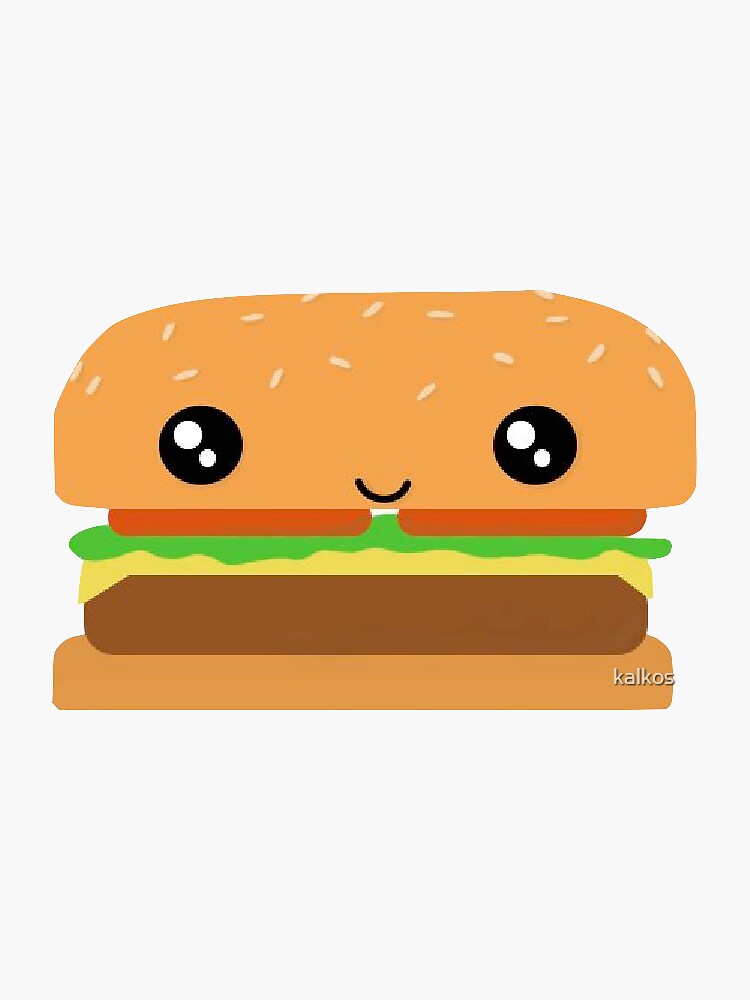 "Cute Burger" Sticker for Sale by kalkos | Redbubble