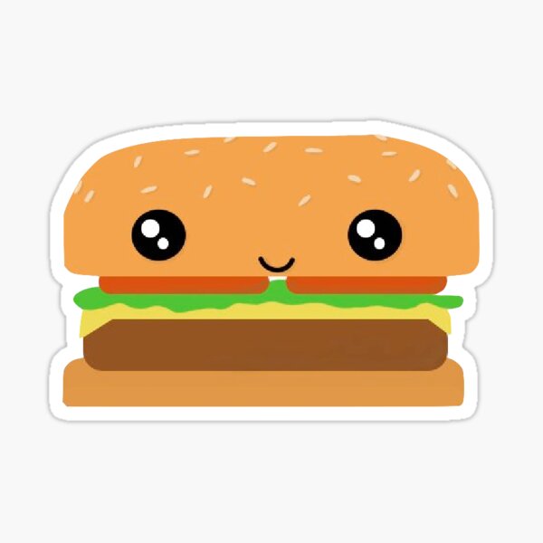 "Cute Burger" Sticker for Sale by kalkos | Redbubble