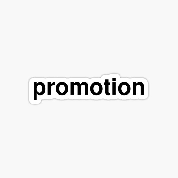 "promotion" Sticker for Sale by ninov94 | Redbubble
