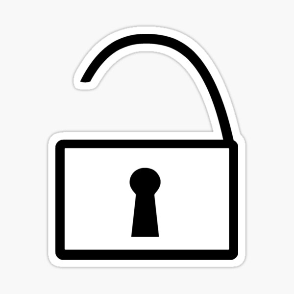 "Open Padlock Symbol" Sticker for Sale by sweetsixty | Redbubble