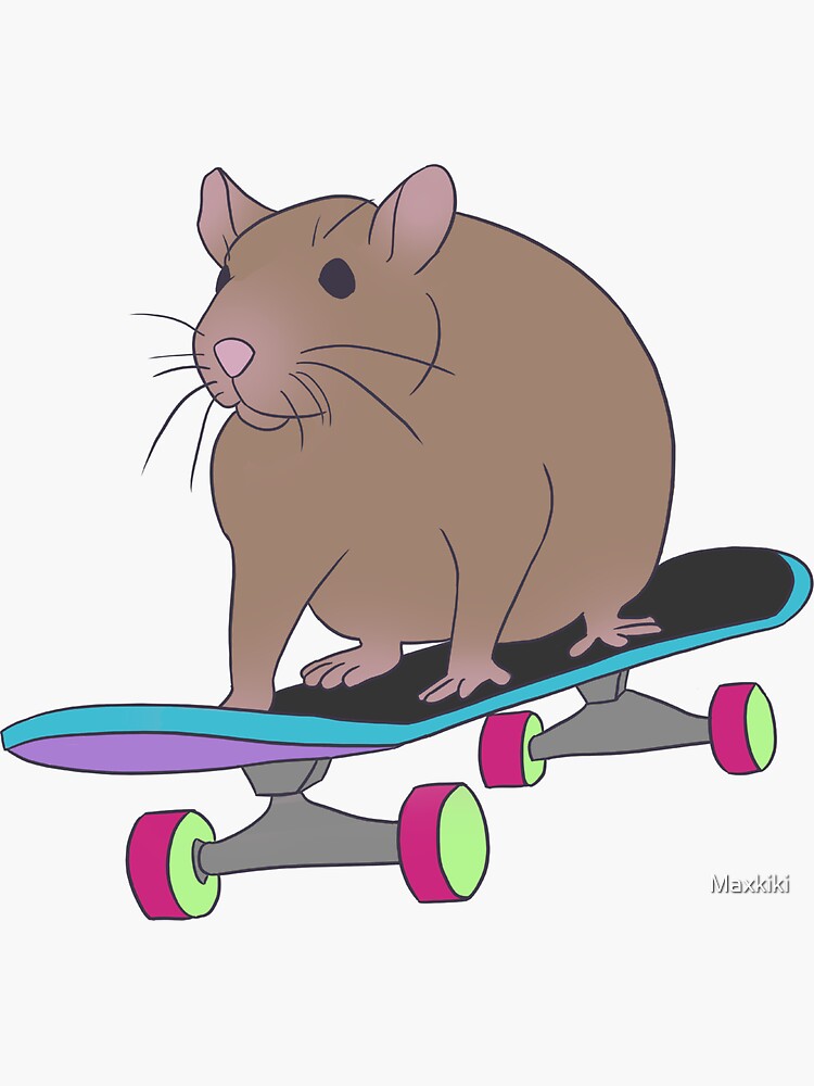 "Skateboard Rat" Sticker for Sale by Maxkiki | Redbubble