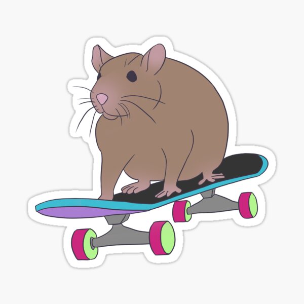 "Skateboard Rat" Sticker for Sale by Maxkiki | Redbubble