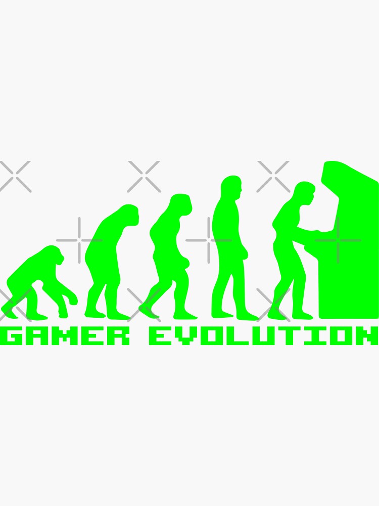 "Gamer Evolution" Sticker for Sale by maniacreations | Redbubble