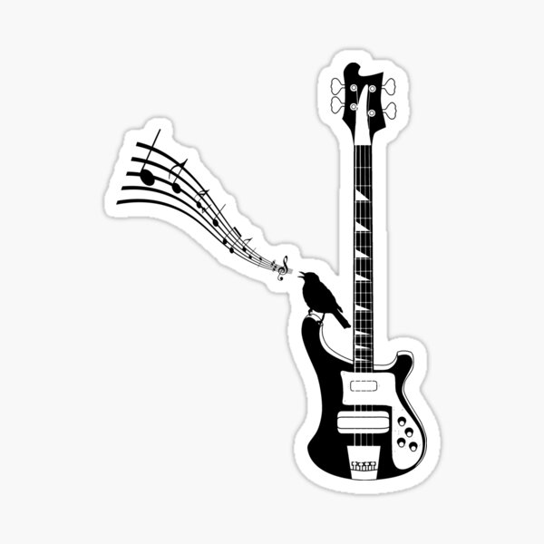 "guitarist, bassist, bass guitar," Sticker for Sale by hottehue | Redbubble