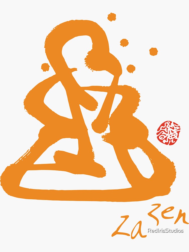 "Za Zen - Orange Awakening" Sticker for Sale by RedIrisStudios | Redbubble