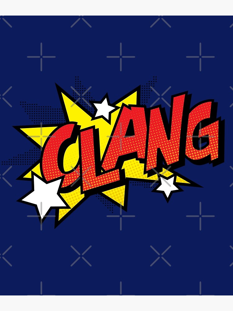 "CLANG Comic Book Word, Comics 70s Pop Art Elements, Superhero Action ...
