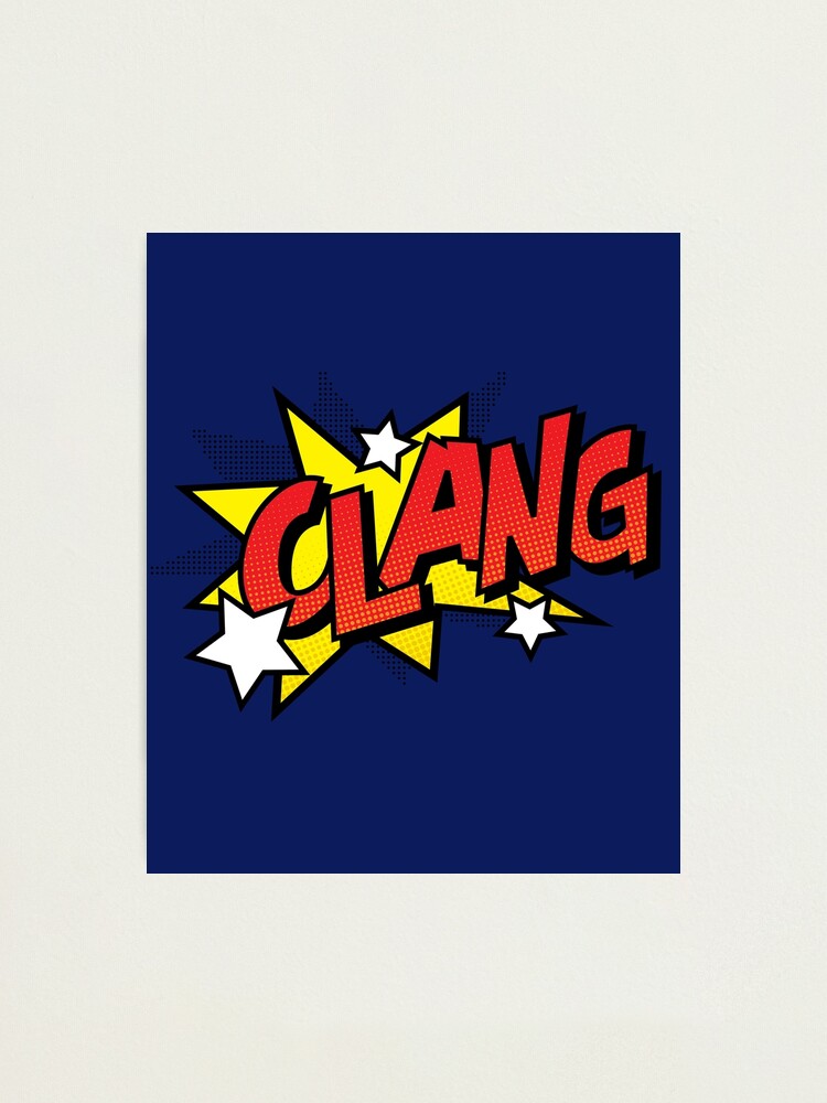 "CLANG Comic Book Word, Comics 70s Pop Art Elements, Superhero Action ...