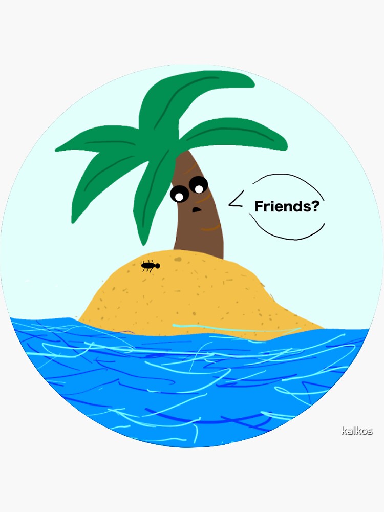 "Cute Lonely Palm Tree "friends?"" Sticker for Sale by kalkos | Redbubble