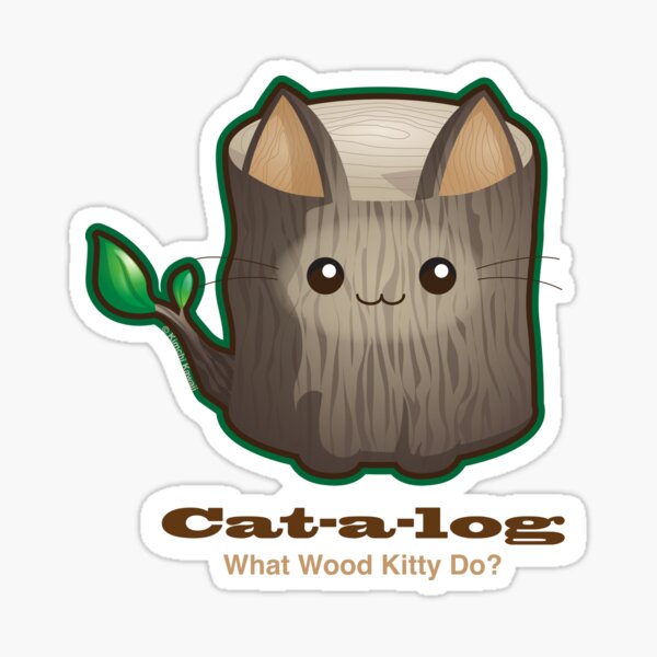 "Cute Cat Pun: Cat-a-log" Sticker for Sale by kimchikawaii | Redbubble