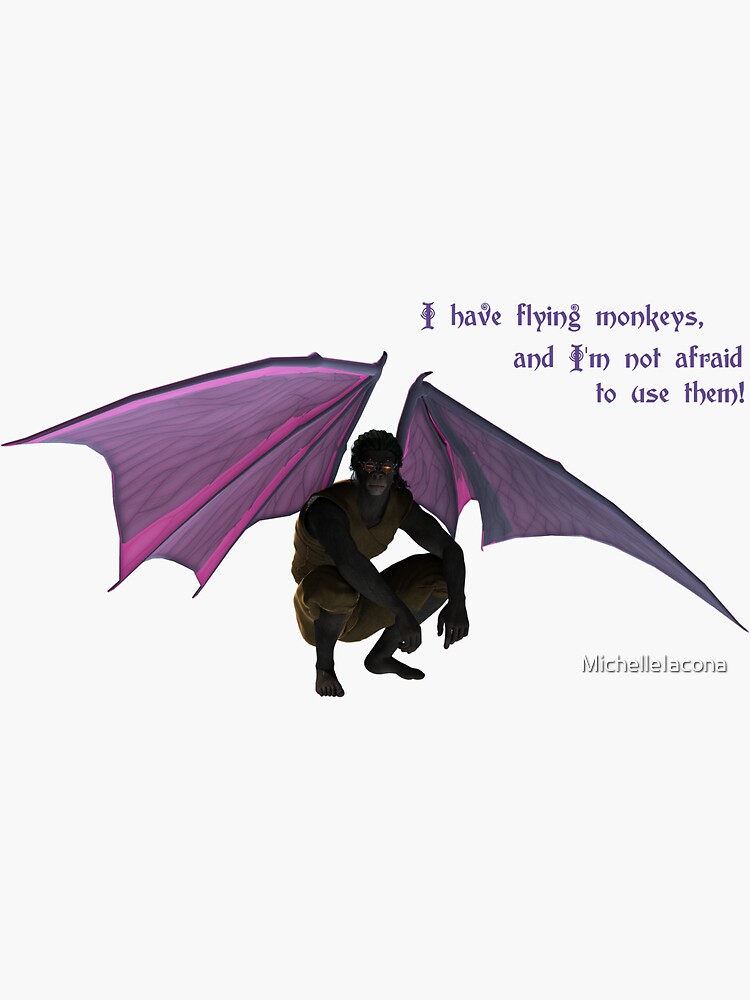 "Flying Monkey" Sticker for Sale by MichelleIacona | Redbubble
