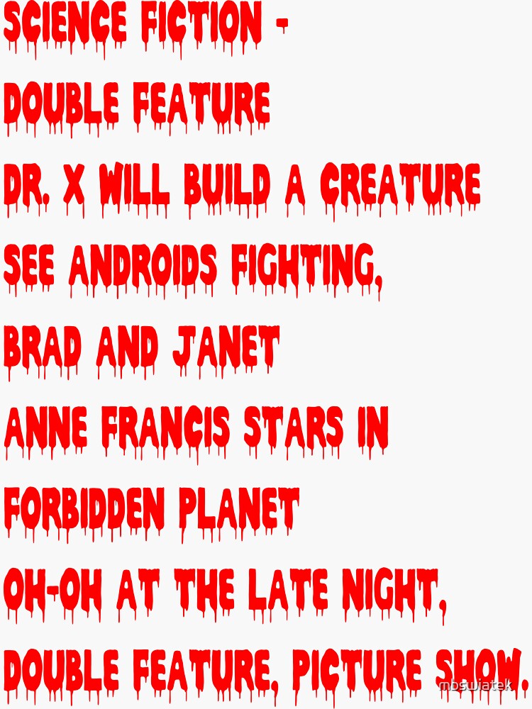 "Science Fiction-Double Feature" Sticker for Sale by mbswiatek | Redbubble