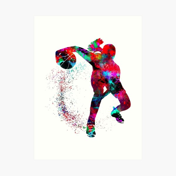 "Basketball girl, watercolor basketball girl" Art Print for Sale by ...