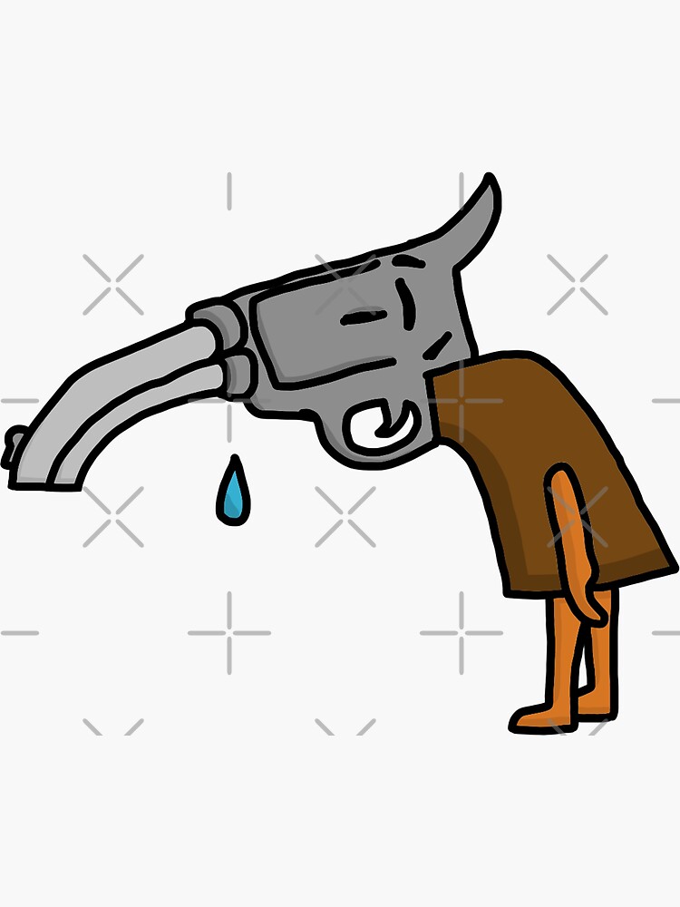 "Sad Gun" Sticker for Sale by sammac878 | Redbubble
