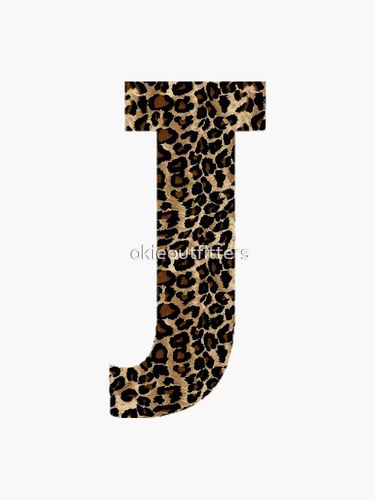 "leopard letter - J" Sticker by okieoutfitters | Redbubble