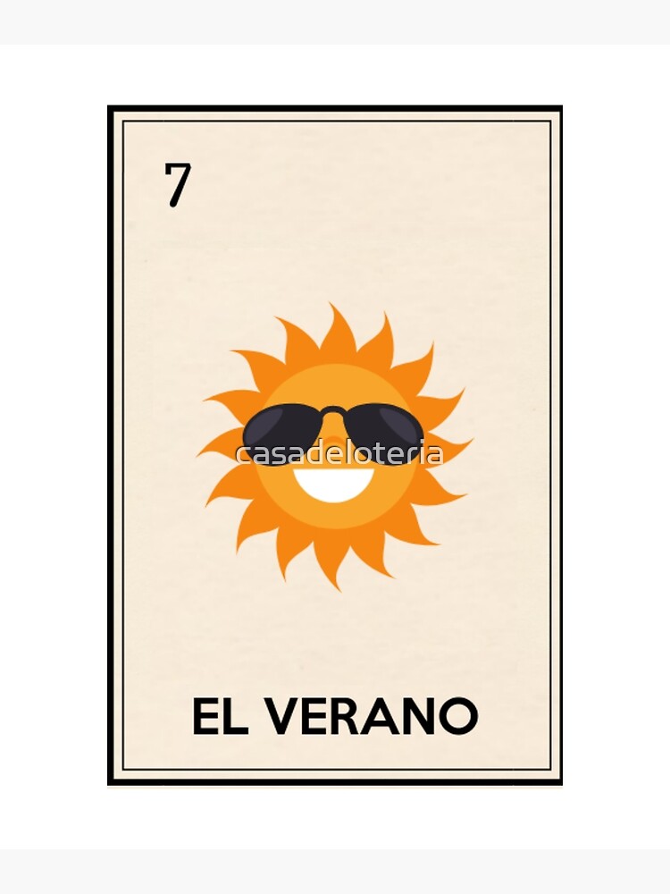 "El Verano Summer Mexican Loteria Bingo Card" Poster by casadeloteria ...