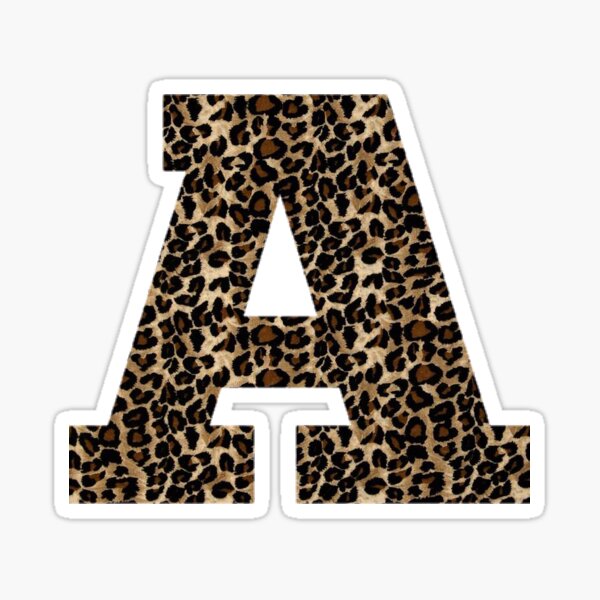 "leopard letter - A" Sticker for Sale by okieoutfitters | Redbubble