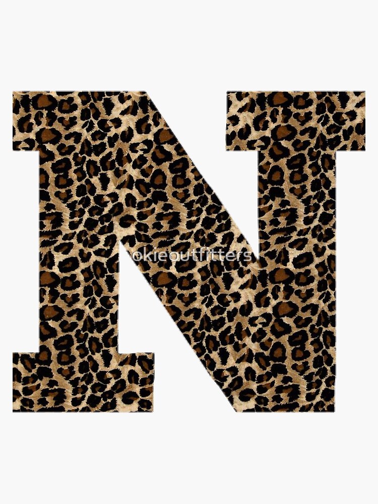 "leopard letter - N" Sticker for Sale by okieoutfitters | Redbubble