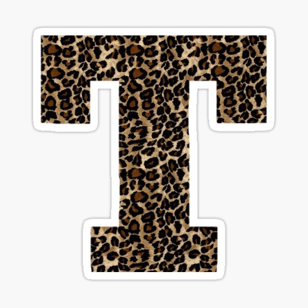 "leopard letter - T" Sticker for Sale by okieoutfitters | Redbubble