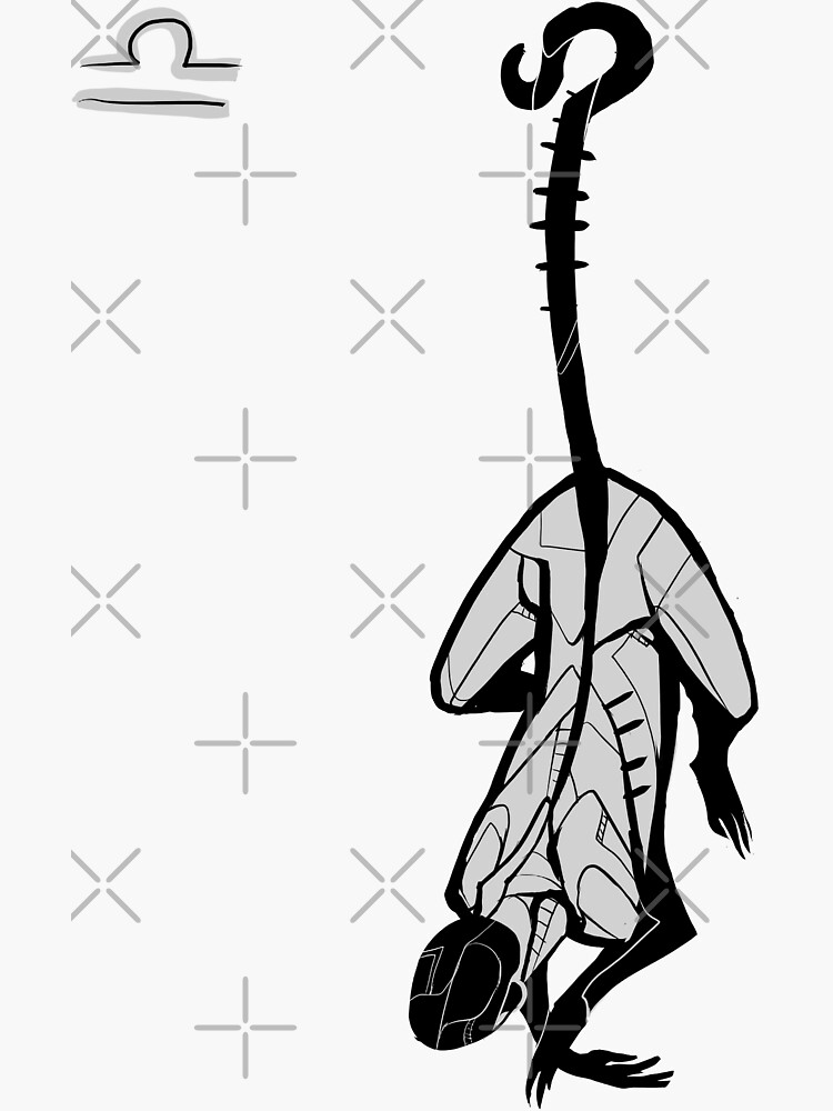 "DoubleZodiac - Libra Monkey" Sticker by Disasters | Redbubble