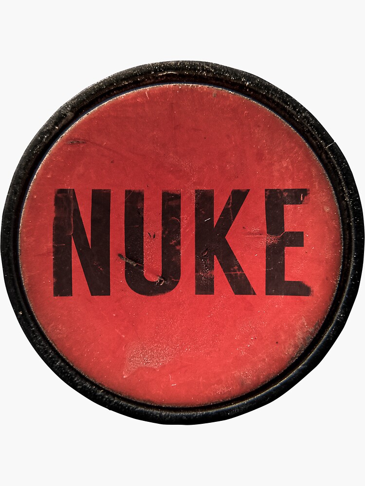 "Red Nuke Button" Sticker by mrdoomits | Redbubble
